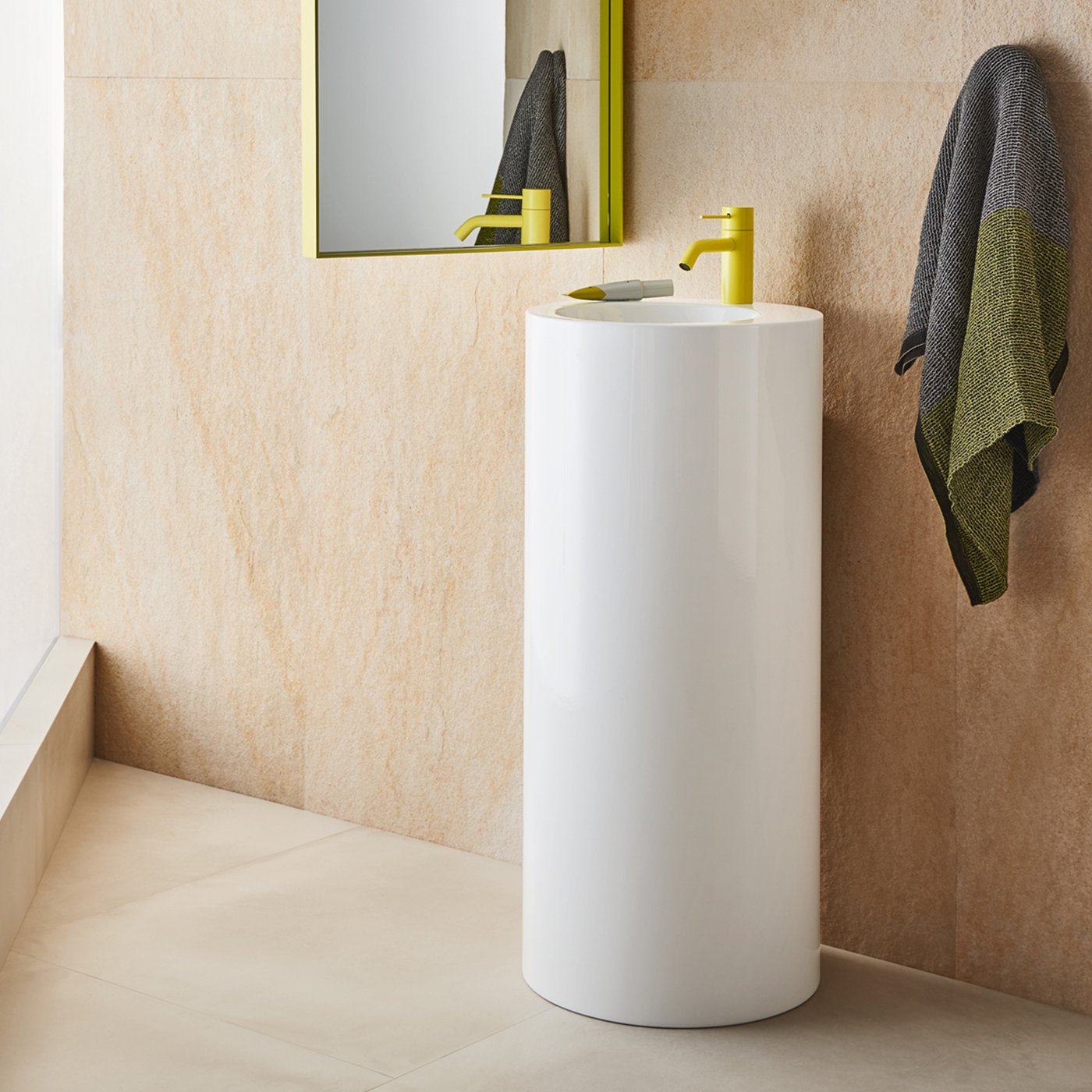 LAUFEN FORM pedestal washbasin with antibacterial coating, white ...