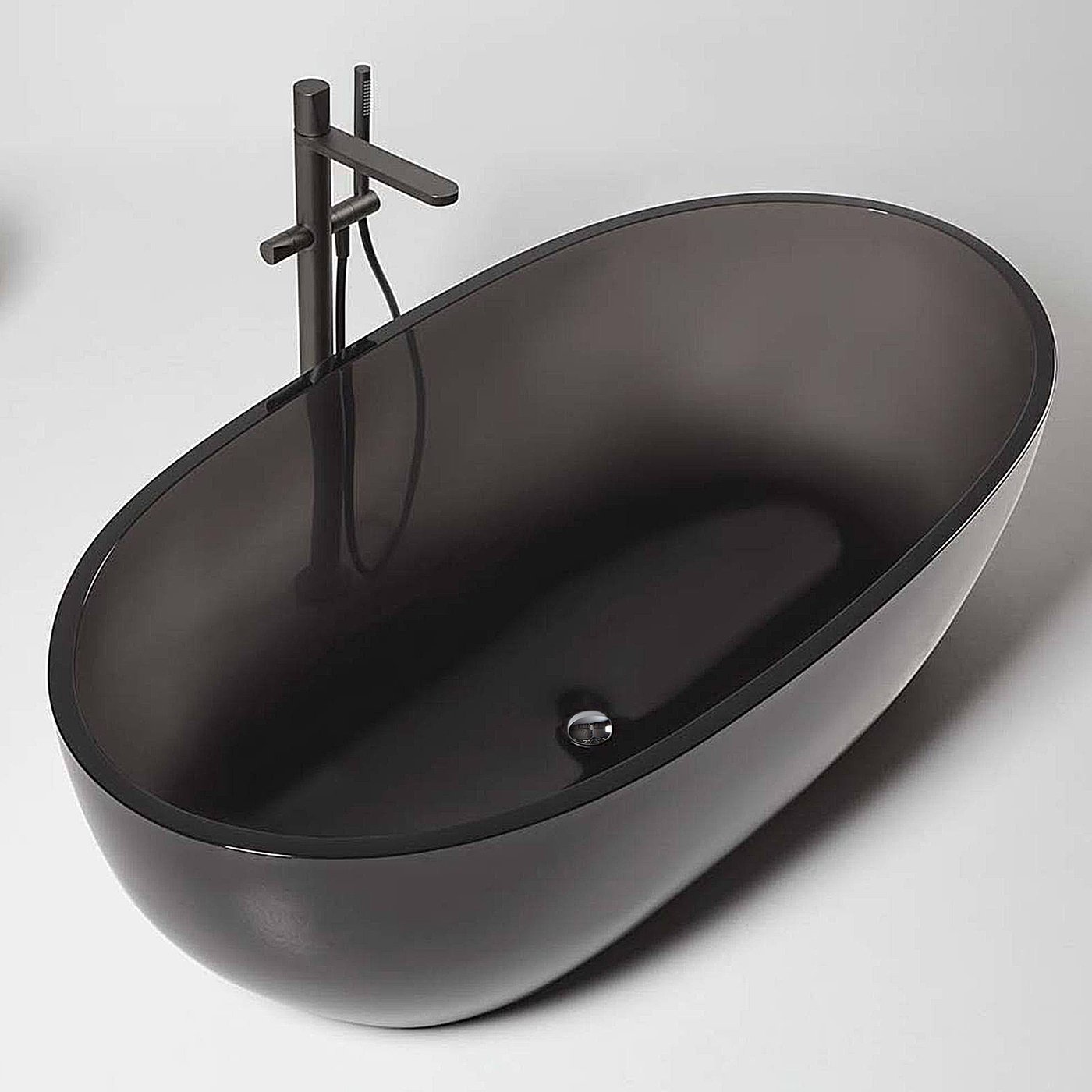 antoniolupi REFLEX freestanding bath, oval fumé - REFLEX#FUMÉ | REUTER