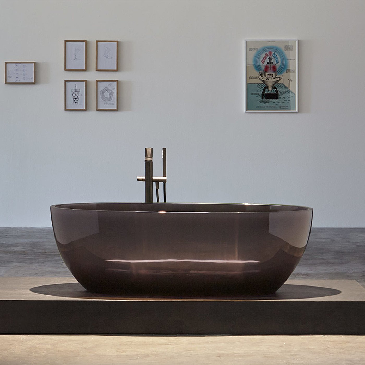 antoniolupi REFLEX freestanding bath, oval fumé - REFLEX#FUMÉ | REUTER