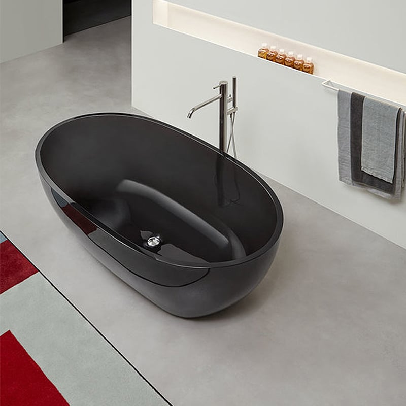 antoniolupi REFLEX freestanding bath, oval fumé - REFLEX#FUMÉ | REUTER