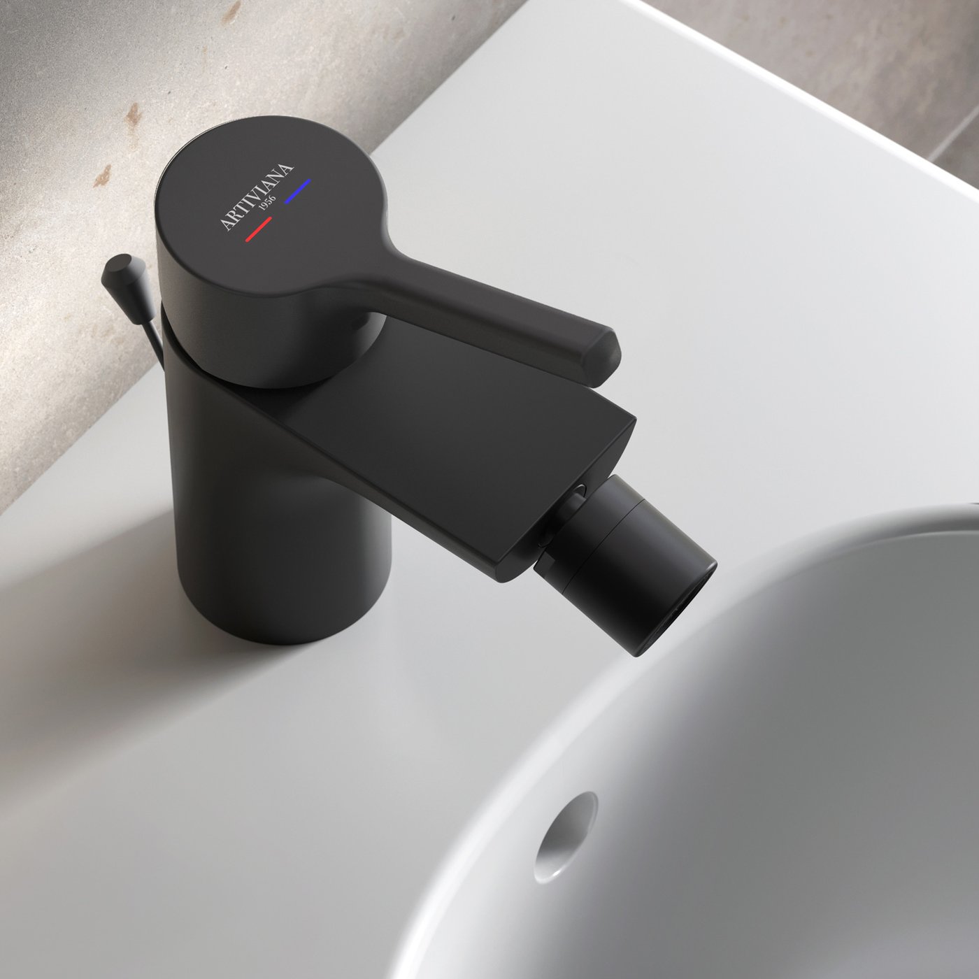 Artiviana Allegro bidet fitting with pop-up waste set, matt black ...