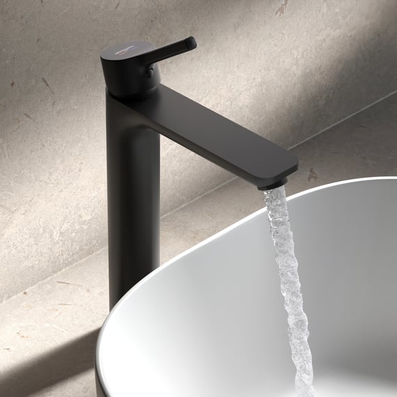 Artiviana Allegro basin mixer with tall pillar, with slender handle ...