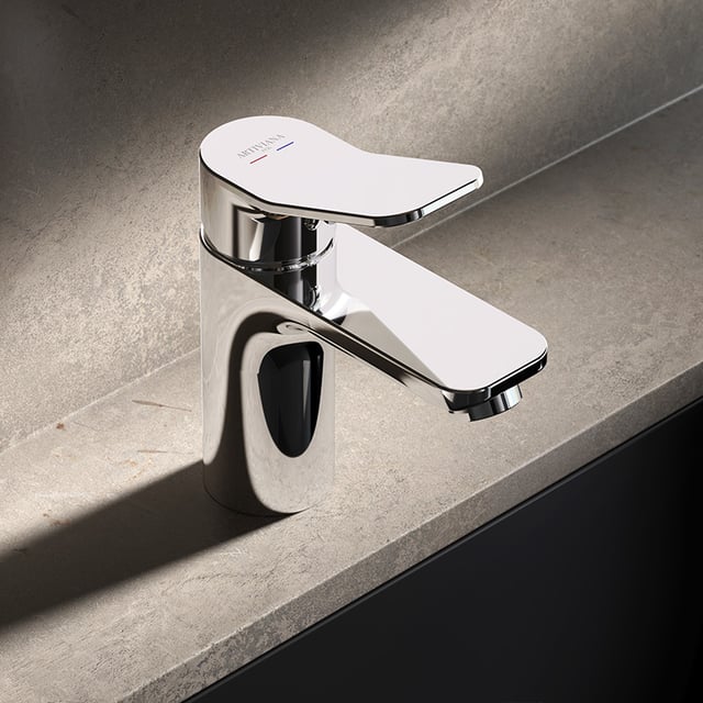 Artiviana Allegro basin mixer with always-open waste valve, chrome ...