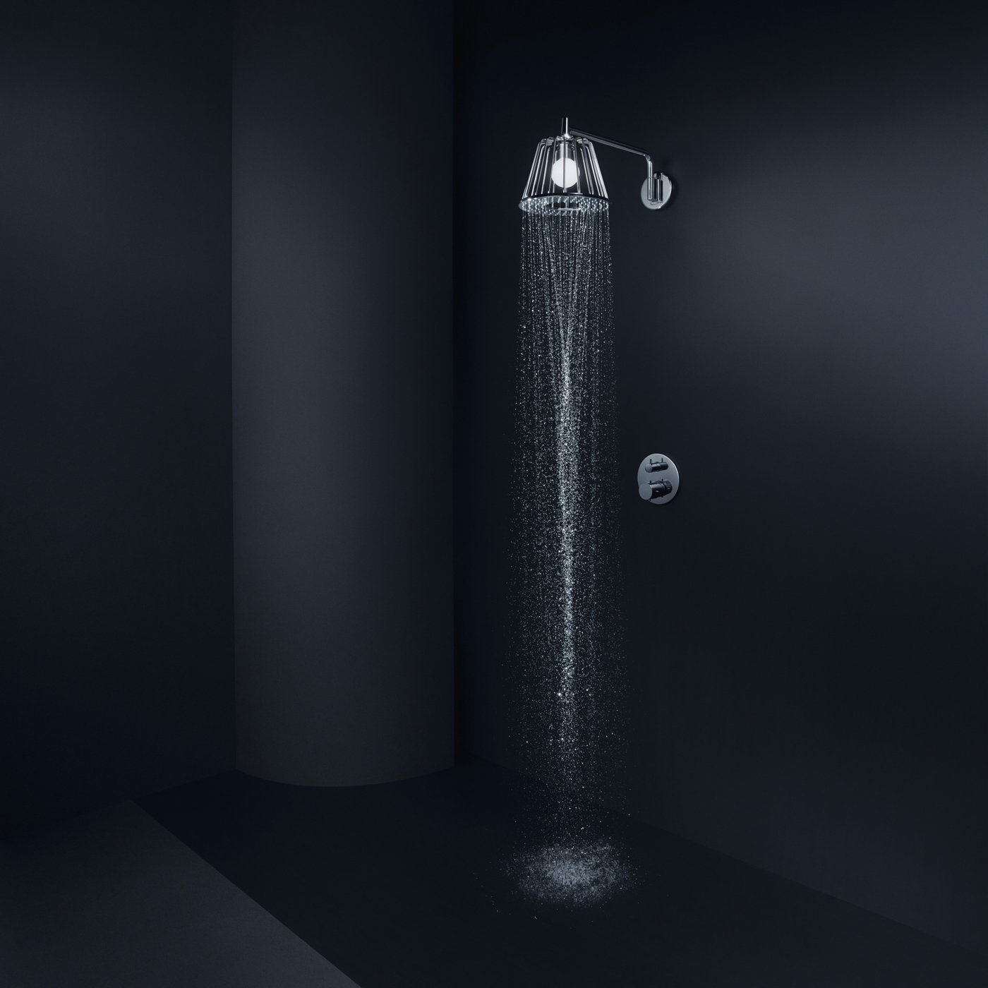 AXOR LampShower by Nendo overhead shower, 1 spray mode chrome ...