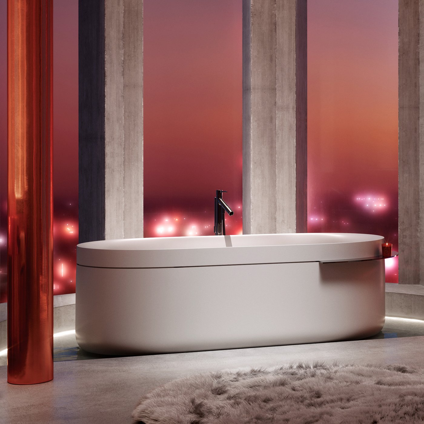 AXOR Suite freestanding bath, oval matt white - 42005700 | REUTER