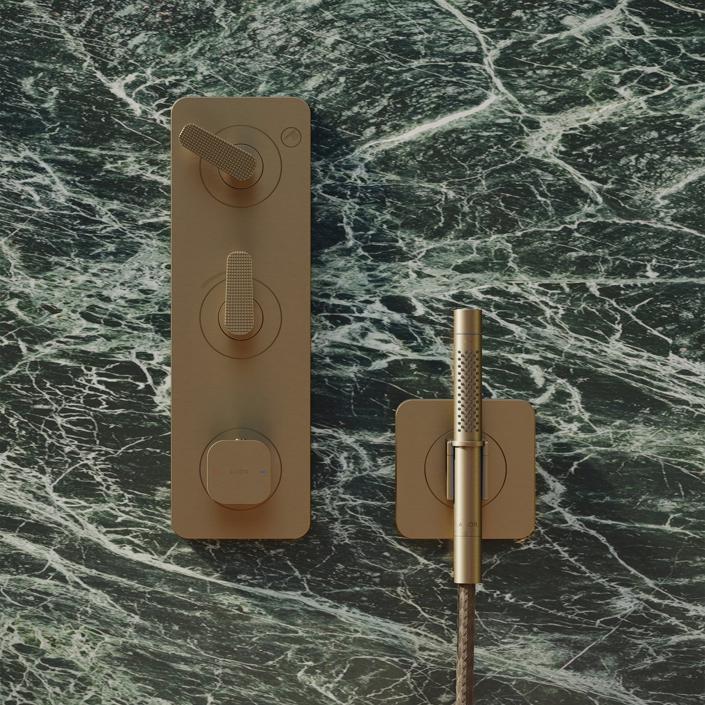 AXOR Citterio C concealed shower fitting with thermostat Cubic cut ...