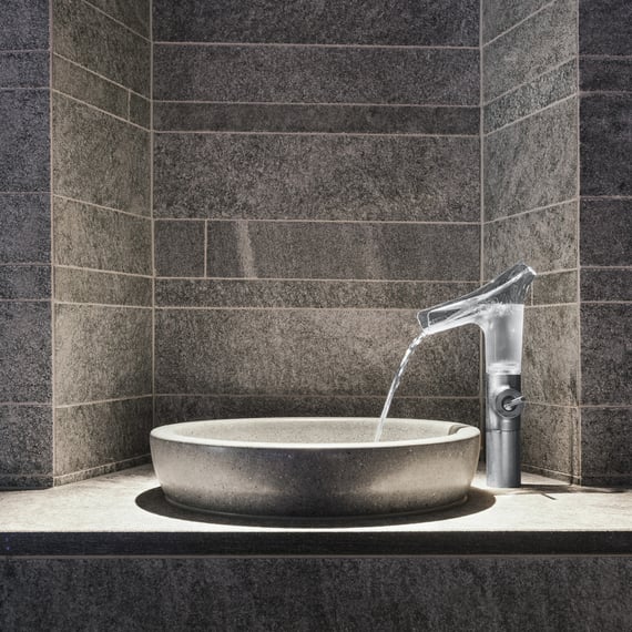 AXOR Starck V basin fitting 220 with tall pillar with EcoSmart, with ...