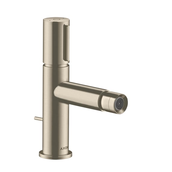 AXOR Uno bidet mixer with pop-up waste set, with EcoSmart, brushed ...