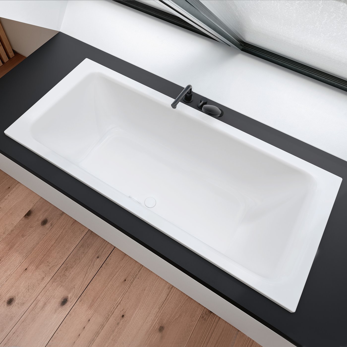 Bette Select Duo Rechteck-Badewanne, Einbau mit BetteGlasur Plus, weiß ...