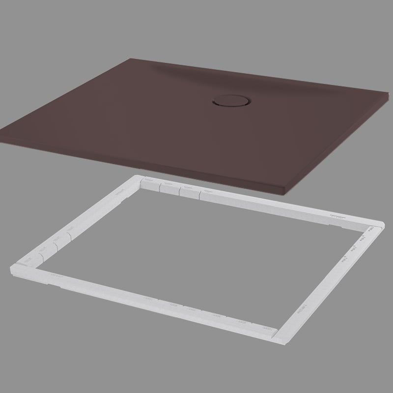Bette Floor Side rectangular shower tray with support, with BetteGlaze ...
