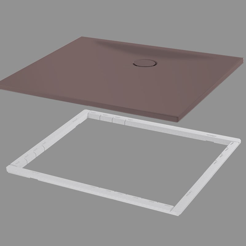 Bette Floor Side rectangular shower tray with support, ebano - 3377 ...