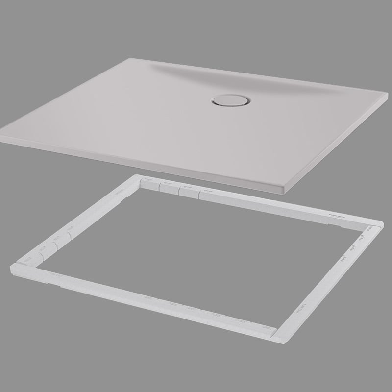 Bette Floor Side rectangular shower tray with support, quartz - 3375 ...