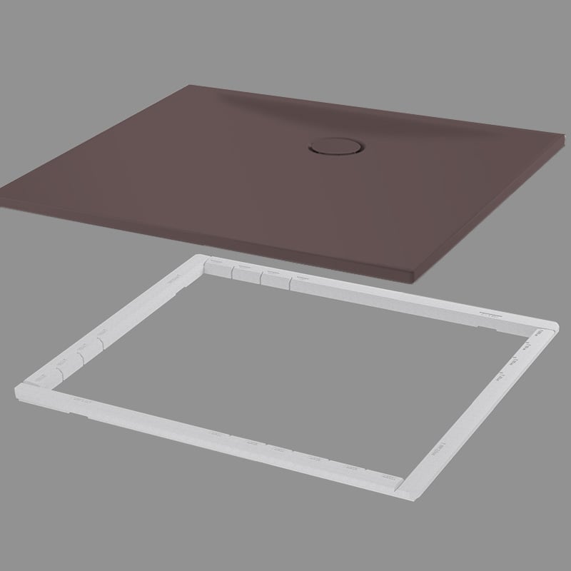 Bette Floor Side rectangular shower tray with support, with BetteAnti ...