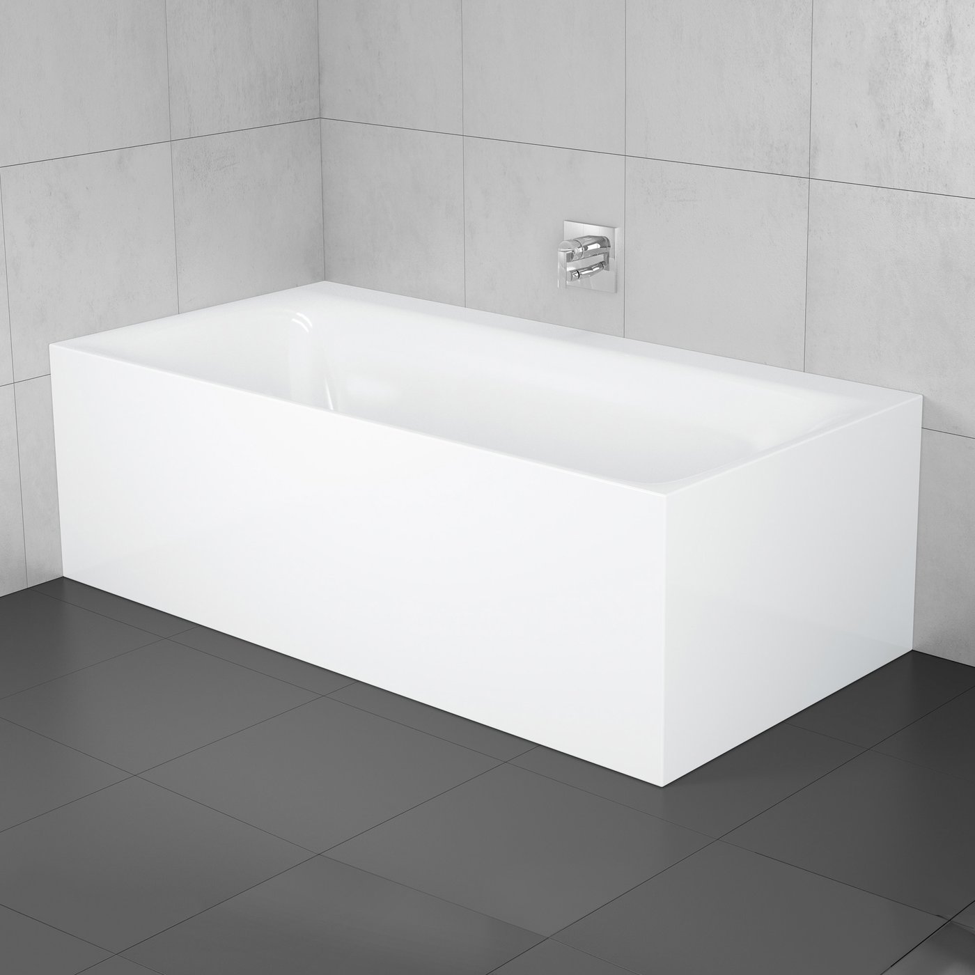 Bette Lux Silhouette Side Eck-Badewanne, mit Schürze weiß - 3461 ...