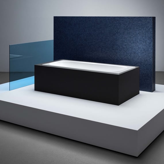 Bette Classic rectangular bath, built-in installation with BetteGlaze ...