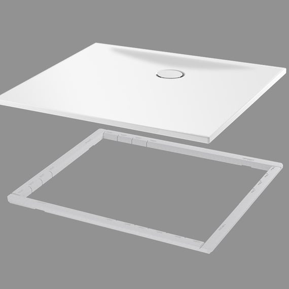 Bette Floor Side rectangular shower tray with support, with BetteAnti ...