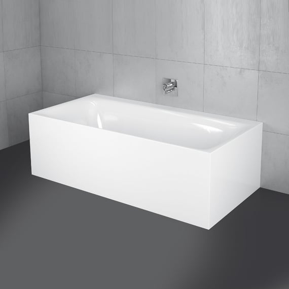 Bette Lux I Silhouette Side back-to-wall bath, with panel with ...