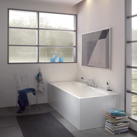 Bette Lux Silhouette Side corner bath, with panel white - 3460-000CERVS ...