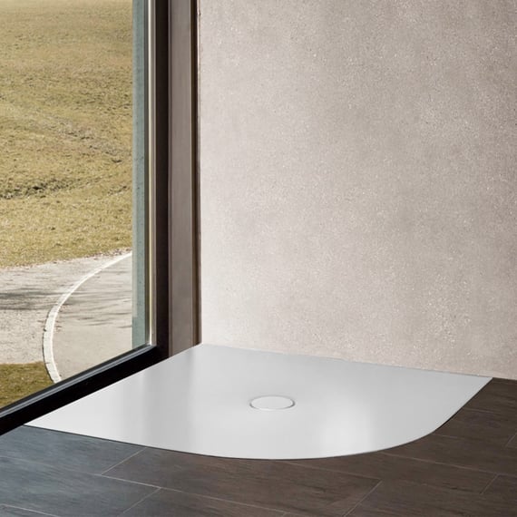 Bette Floor Corner quadrant shower tray matt snow white - 5451-440 | REUTER