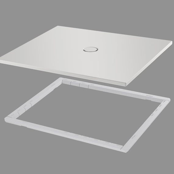 Bette Floor rectangular/square shower tray with support, silver - 1661 ...