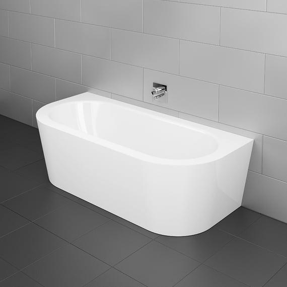 Bette Starlet I Silhouette back-to-wall bath, with panel with ...