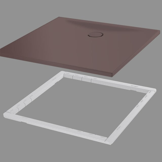 Bette Floor Side rectangular shower tray with BetteGlaze Plus, ebano ...