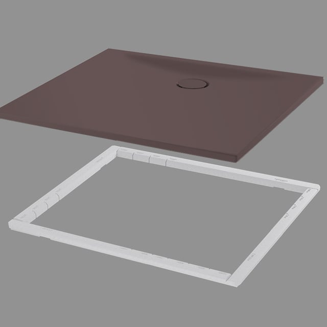Bette Floor Side rectangular shower tray with support, slate - 3386 ...