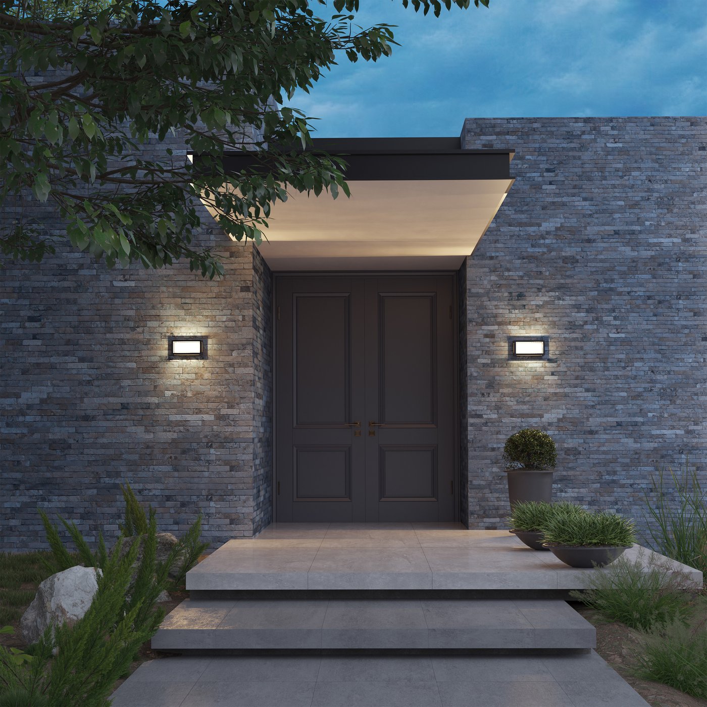 Bianemo KORE wall light, E27 dimmable, matt dark grey/satin ...