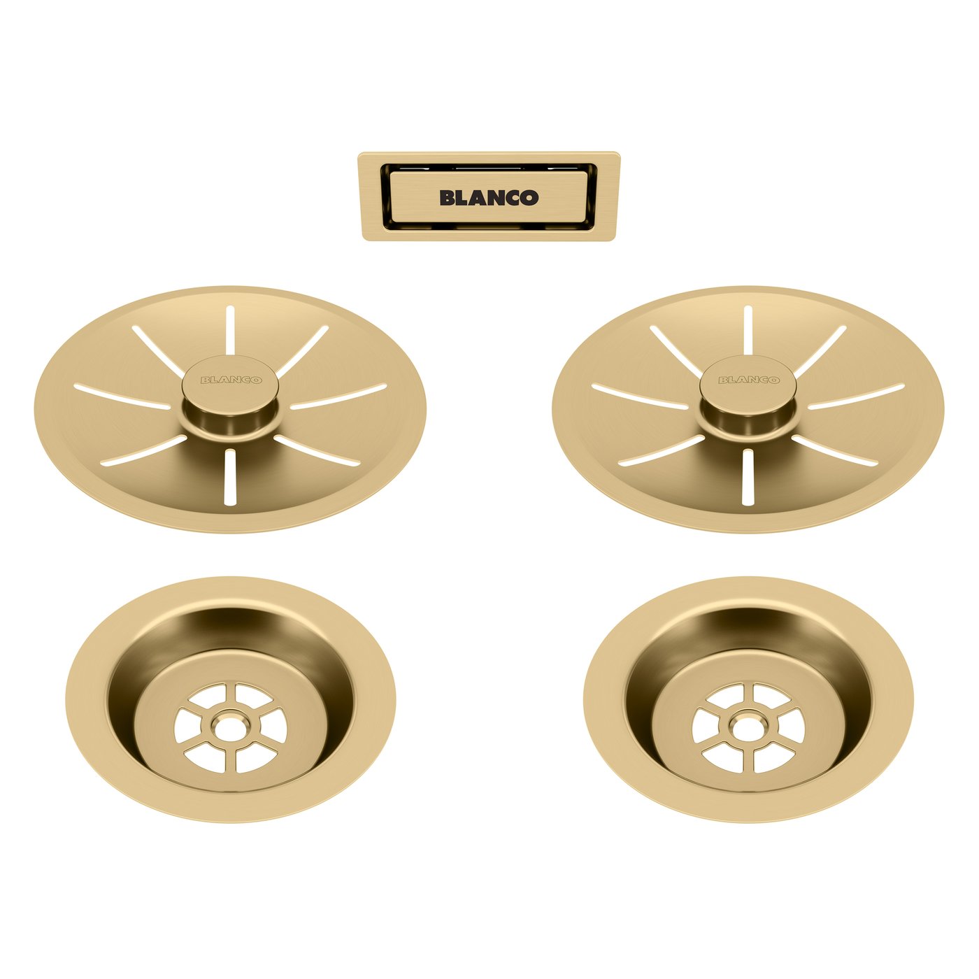Blanco waste and overflow set for double bowls satin gold - 203477 | REUTER