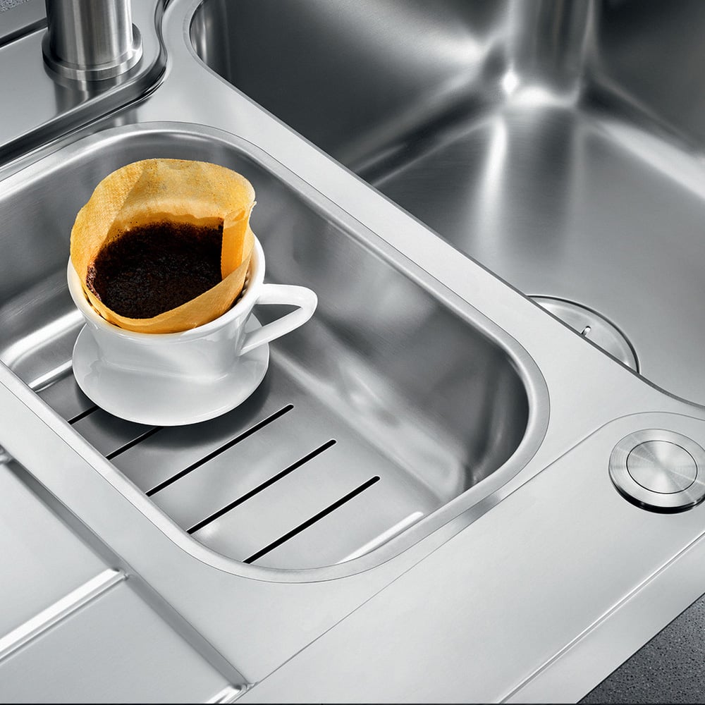 Blanco Classimo kitchen sink with colander & functional bowl, stainless ...
