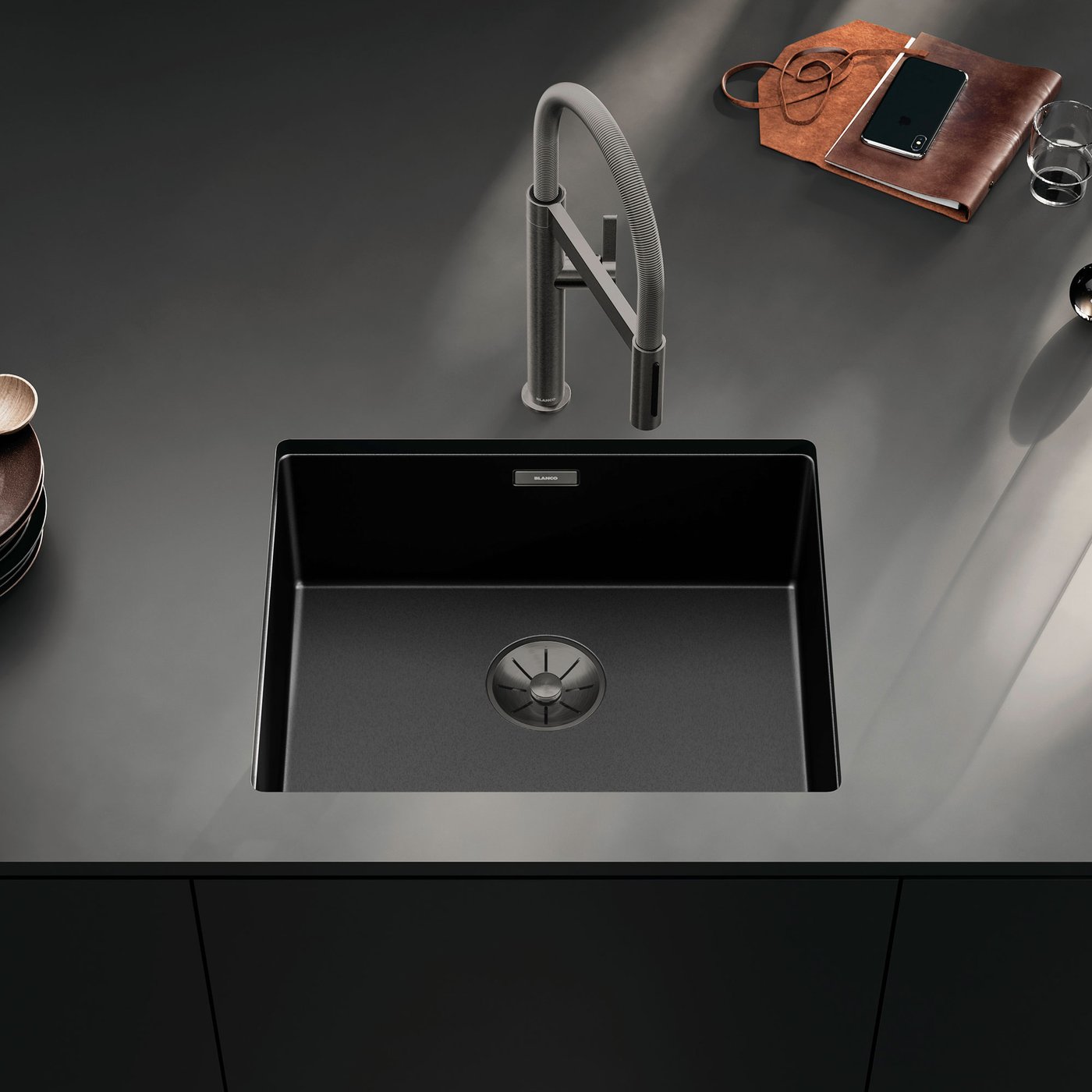 Blanco Claron kitchen sink dark steel - 527834 | REUTER