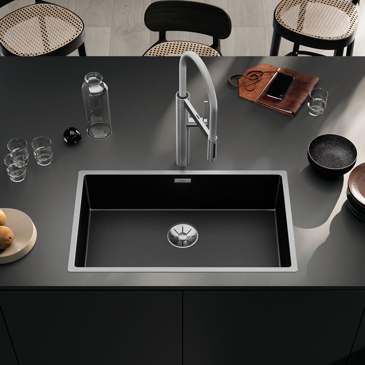 Blanco Claron kitchen sink dark steel - 527837 | REUTER