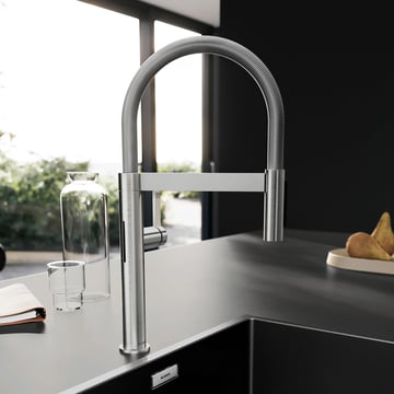 Blanco Blancoculina II kitchen fitting, swivelling brushed stainless ...