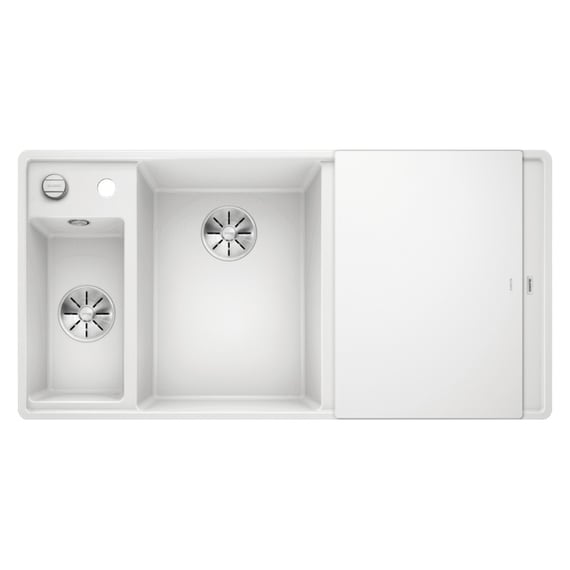 Blanco Axia kitchen sink with glass chopping board, with colander ...