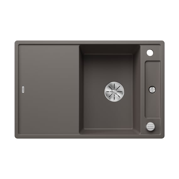 Blanco Axia kitchen sink with wooden chopping board, matt volcano grey ...