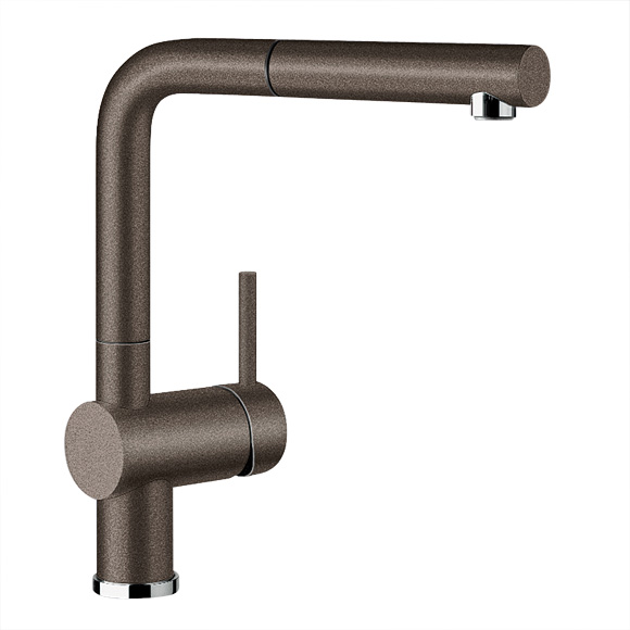 Blanco Linus kitchen fitting, pull-out spout, swivelling matt coffee ...