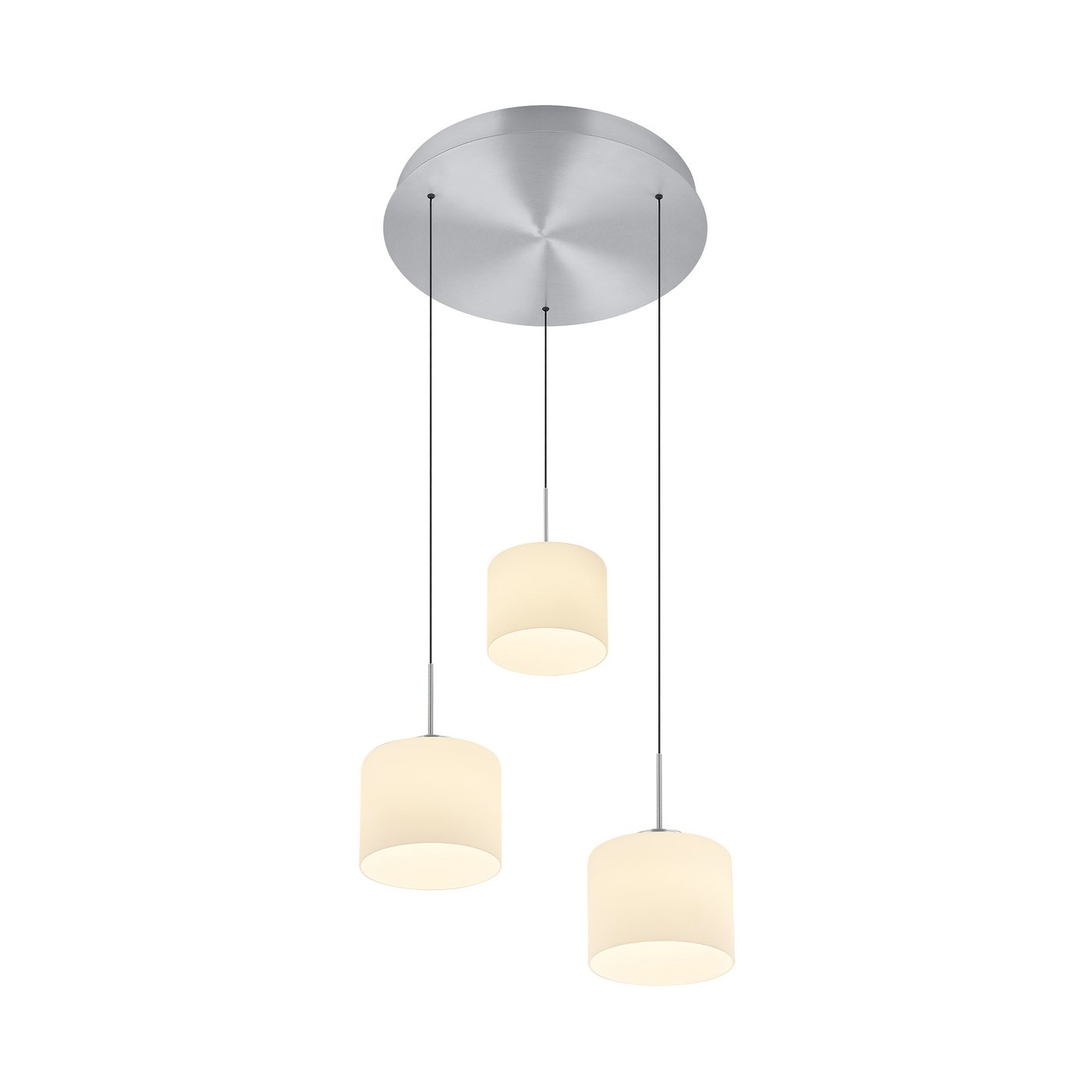 HELL Abby pendant light LED, round, 3 heads with remote control ...