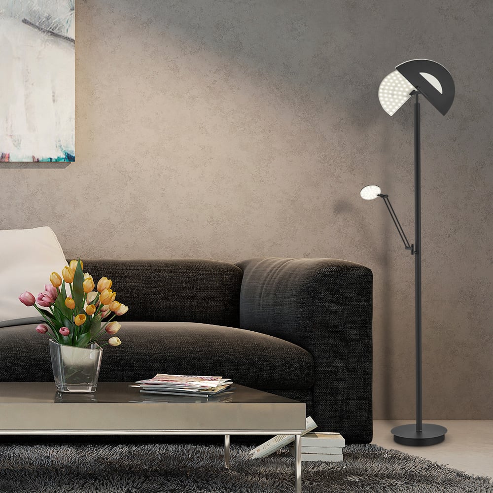 HELL LINA Lampadaire LED avec fonction CCT, 3 sources lumineuses noir ...
