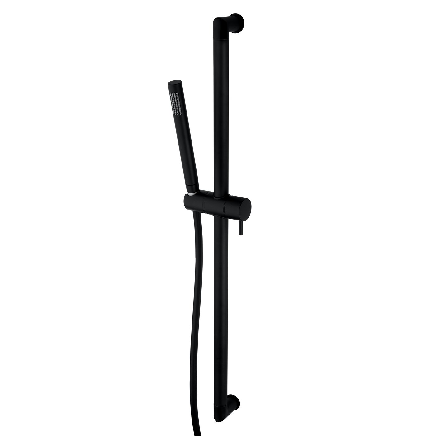 Bossini Zen hand shower set with shower rail, 1 spray mode matt black ...