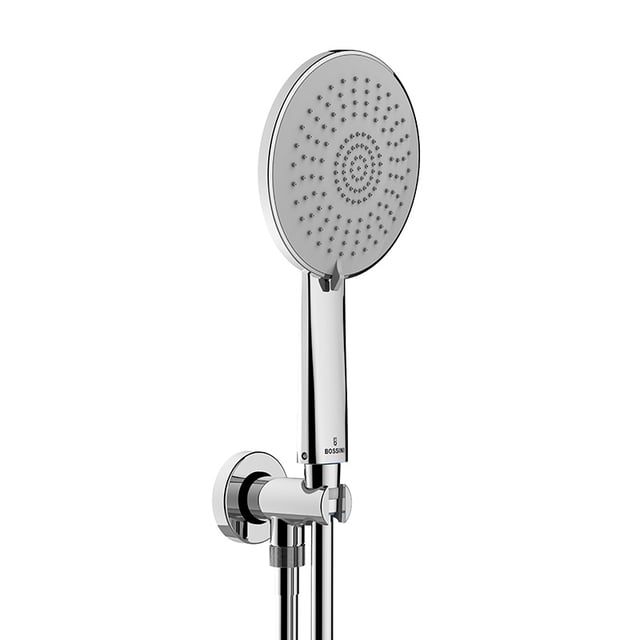 Bossini Mixa hand shower set with wall elbow and bracket, 3 spray modes ...