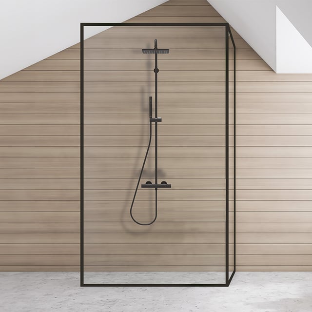 Bossini Cosmo exposed shower system, single-lever mixer matt black ...