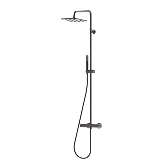 Bossini Cosmo exposed shower system, single-lever mixer matt black ...