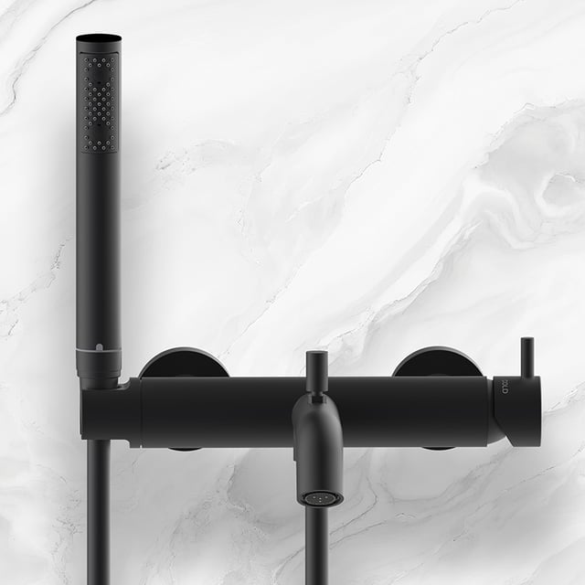 Bossini Teo exposed bath fitting, single-lever mixer matt black ...