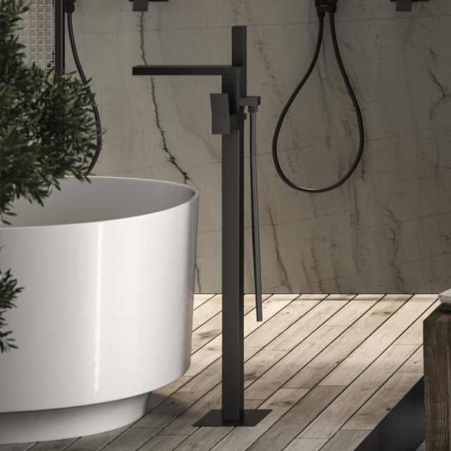 Bossini Aki single-lever mixer, for bath matt black - Z00772000073005 ...