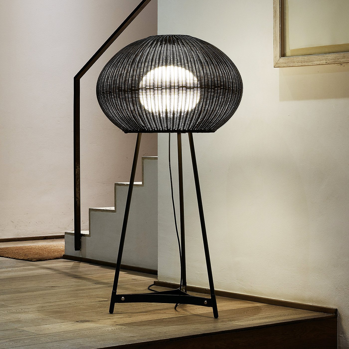 bover Garota floor lamp, E27 dimmable, brown/opaline - 3350230003/P802 ...