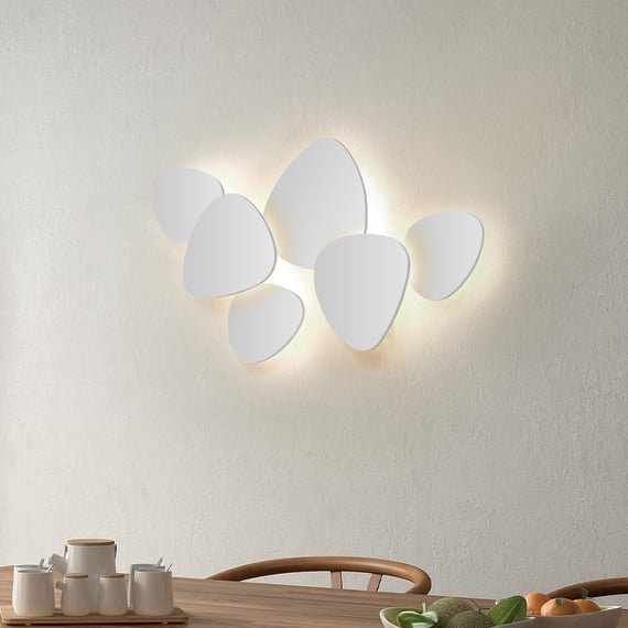 bover Tria Set 6 Wandleuchte, LED dimmbar, weiß satiniert - 2081601301 ...