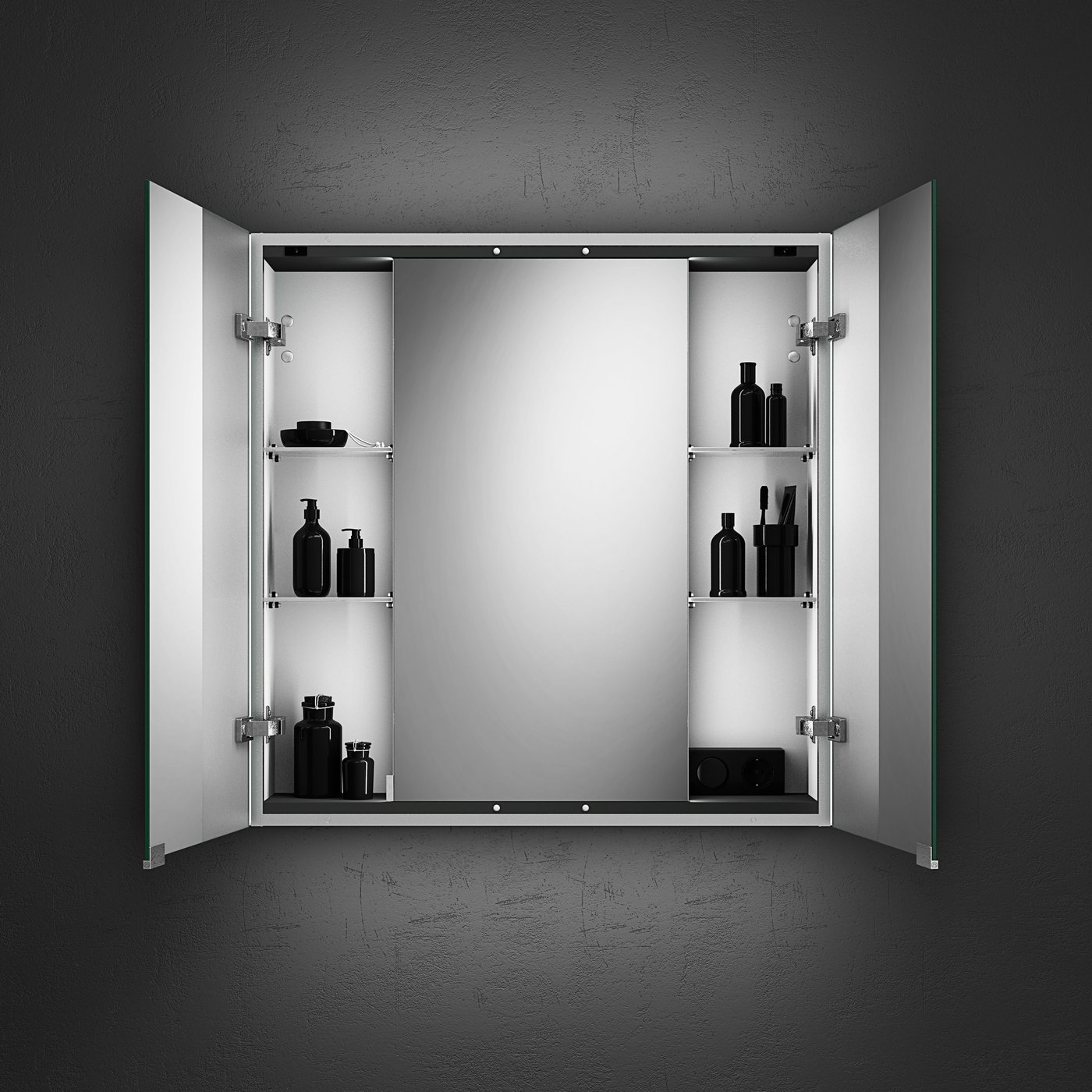 Burgbad RL30 mirror cabinet, 2 doors surface-mounted, anthracite/matt ...