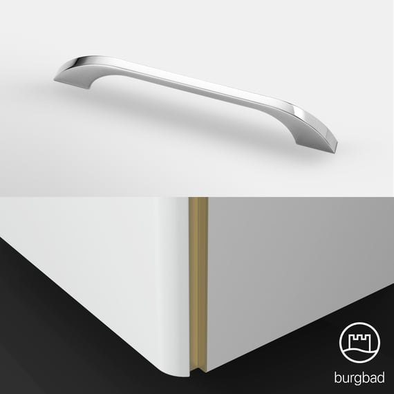 Burgbad Iveo vertical handle strip and handle chrome/gold - G0199 | REUTER