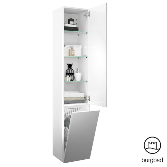 Burgbad Iveo tall unit, 1 door white high gloss - HSIG035RF2833 | REUTER