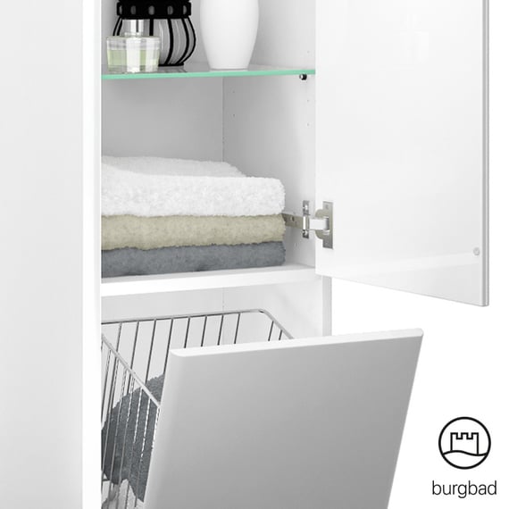 Burgbad Iveo tall unit, 1 door white high gloss - HSIG035RF2833 | REUTER
